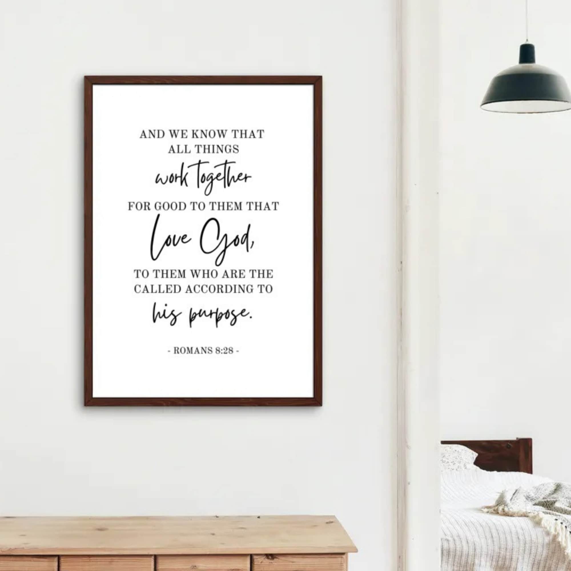 Romans 8:28 All Things Work Together for Good, Printable Bible Verse ...