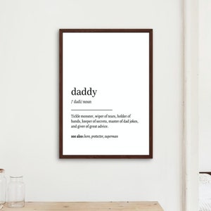 Daddy Definition Printable Art | Father's Day Gift | Dad Quotes Print ...