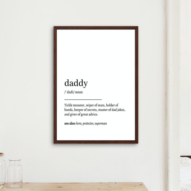 Daddy Definition Printable Art | Father's Day Gift | Dad Quotes Print ...
