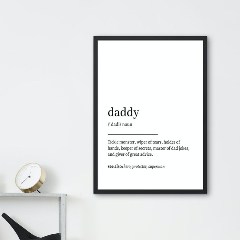 Daddy Definition Printable Art | Father's Day Gift | Dad Quotes Print ...