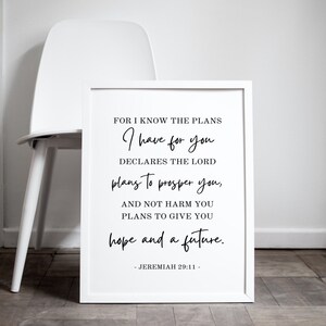 Jeremiah 29:11 for I Know the Plans I Have for You , Instant Download ...