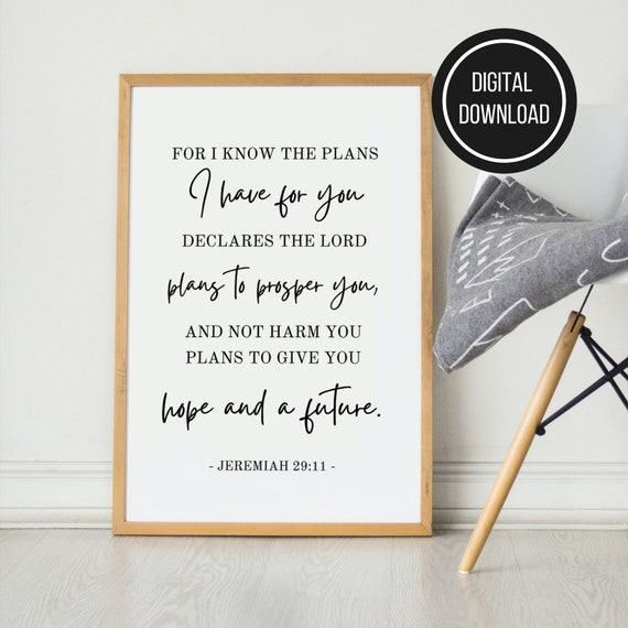 Jeremiah 29:11 for I Know the Plans I Have for You Instant | Etsy
