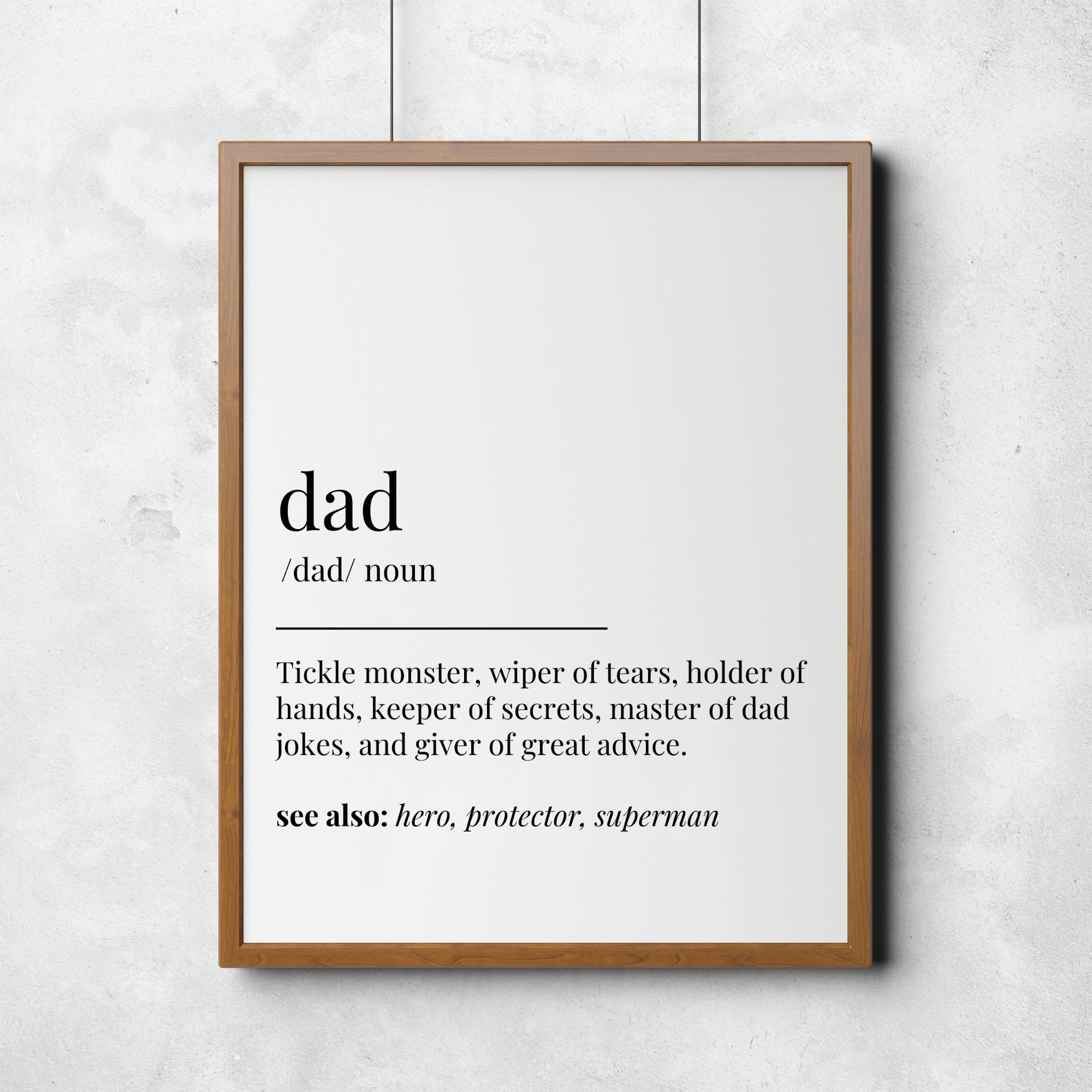 Dad Definition Printable Art Father's Day Gift Dad Quotes Print Dad ...