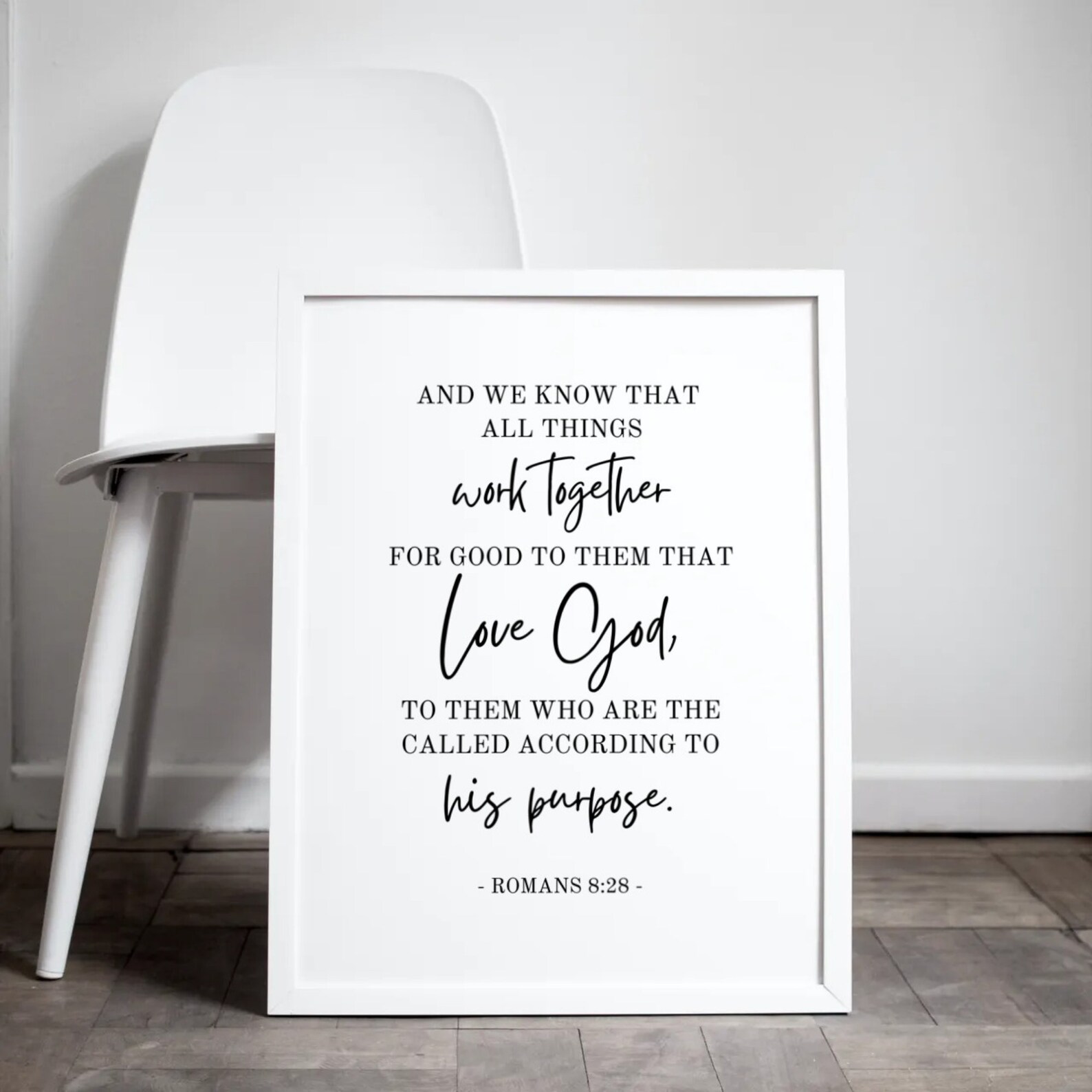 Romans 8:28 All Things Work Together for Good, Printable Bible Verse ...