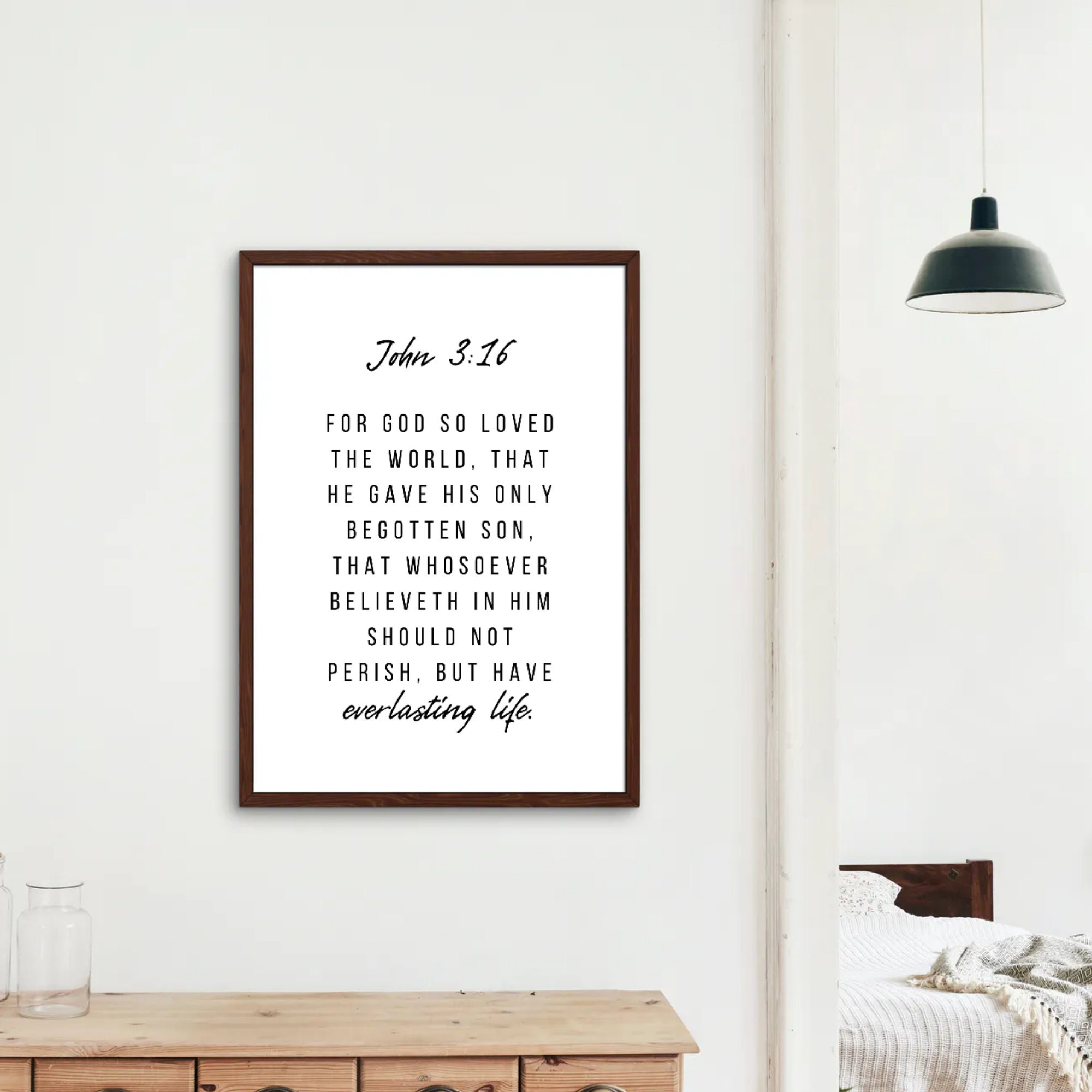 John 3:16 for God so Loved the World Wall Art Print, Printable Bible ...
