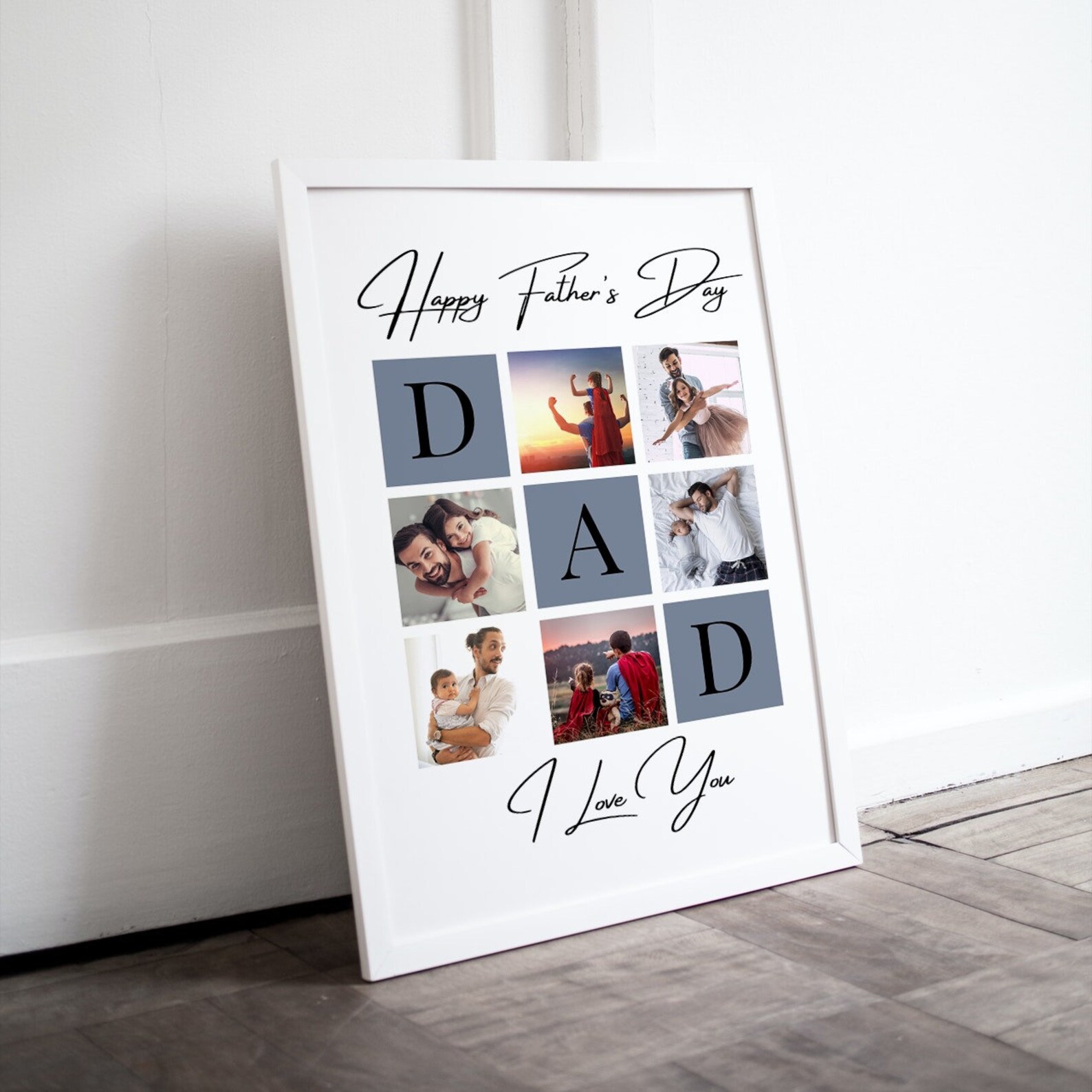 DAD Photo Collage, Father's Day Gift, Custom Photo Print, Gift for Dad ...