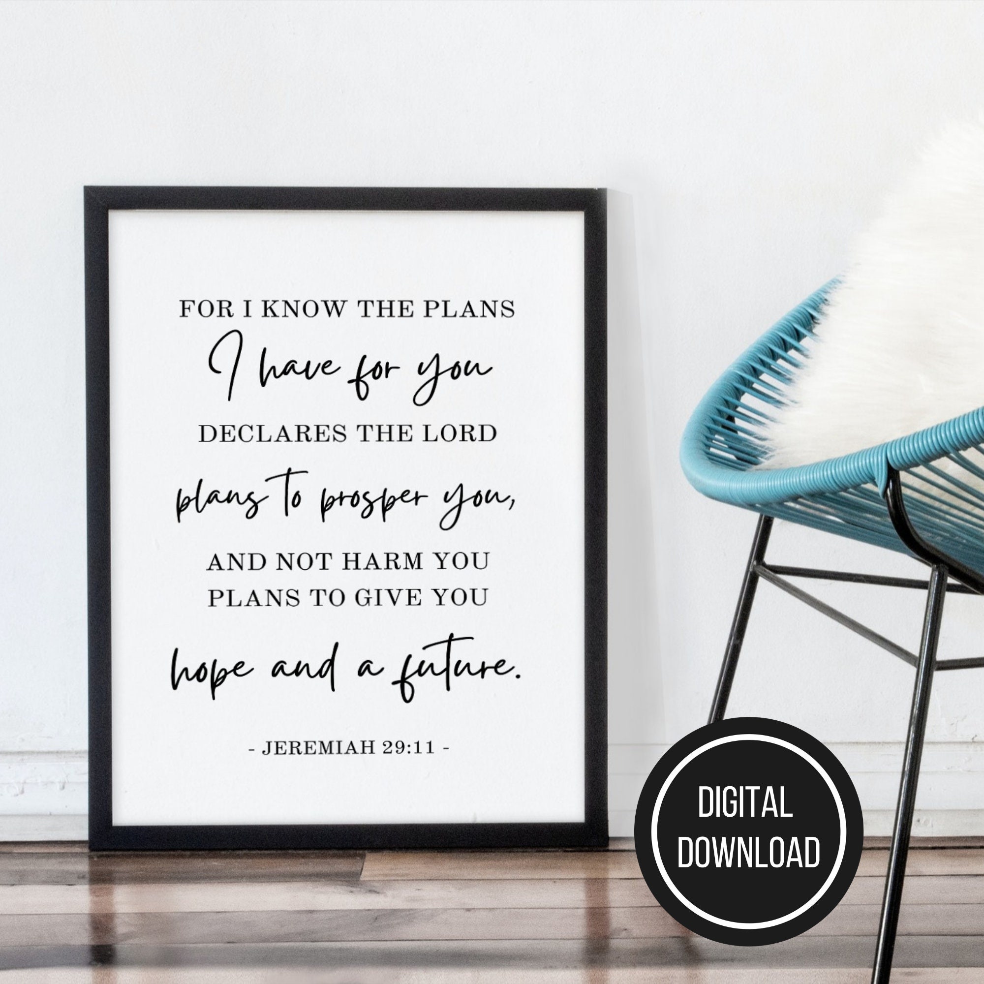 Jeremiah 29:11 for I Know the Plans I Have for You , Instant Download ...