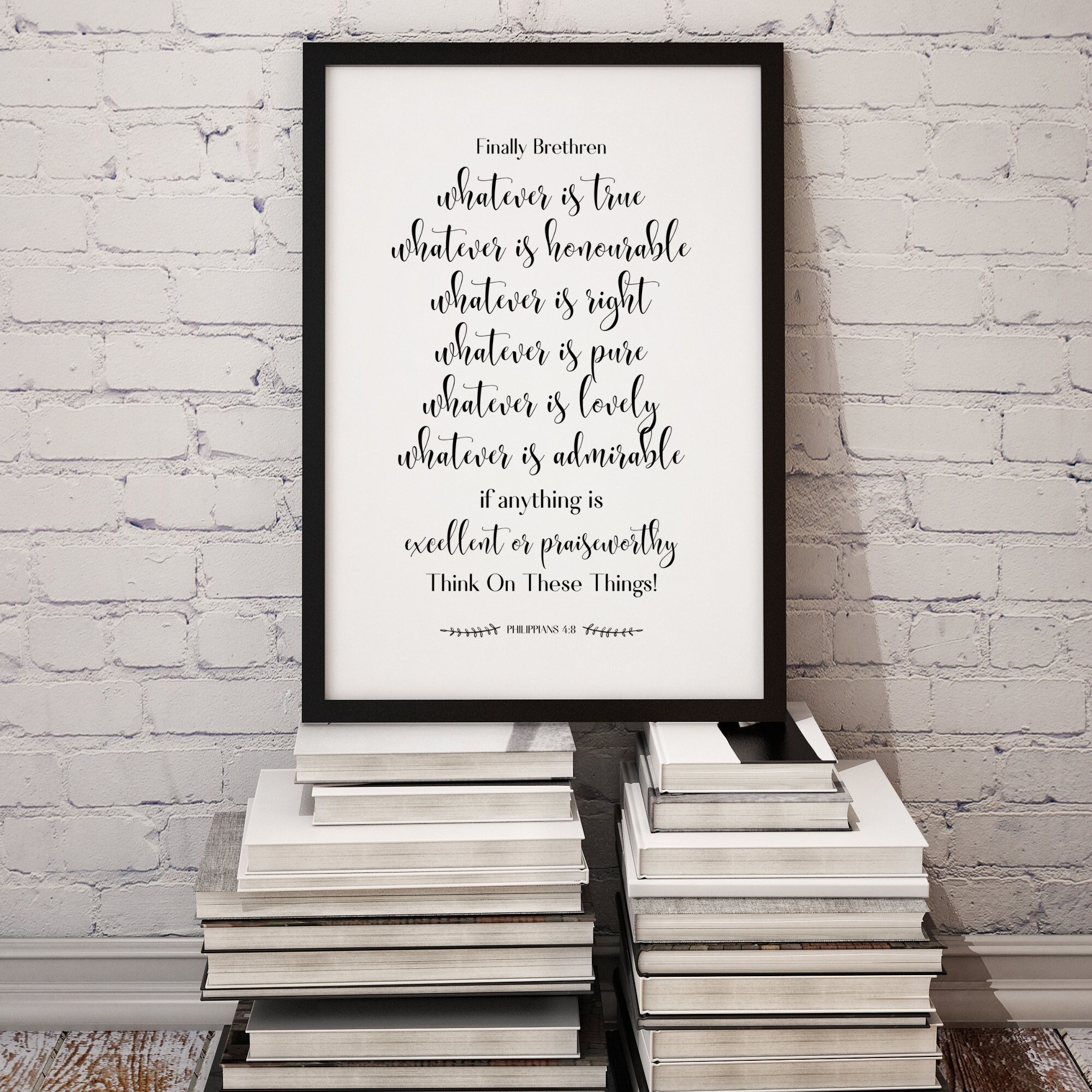 Philippians 4:8 Whatever is True Think on These Things Christian Wall ...