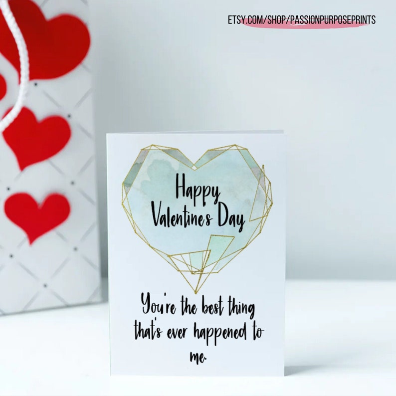 Valentine's Day Card Printable Blue Crystal Heart - Etsy