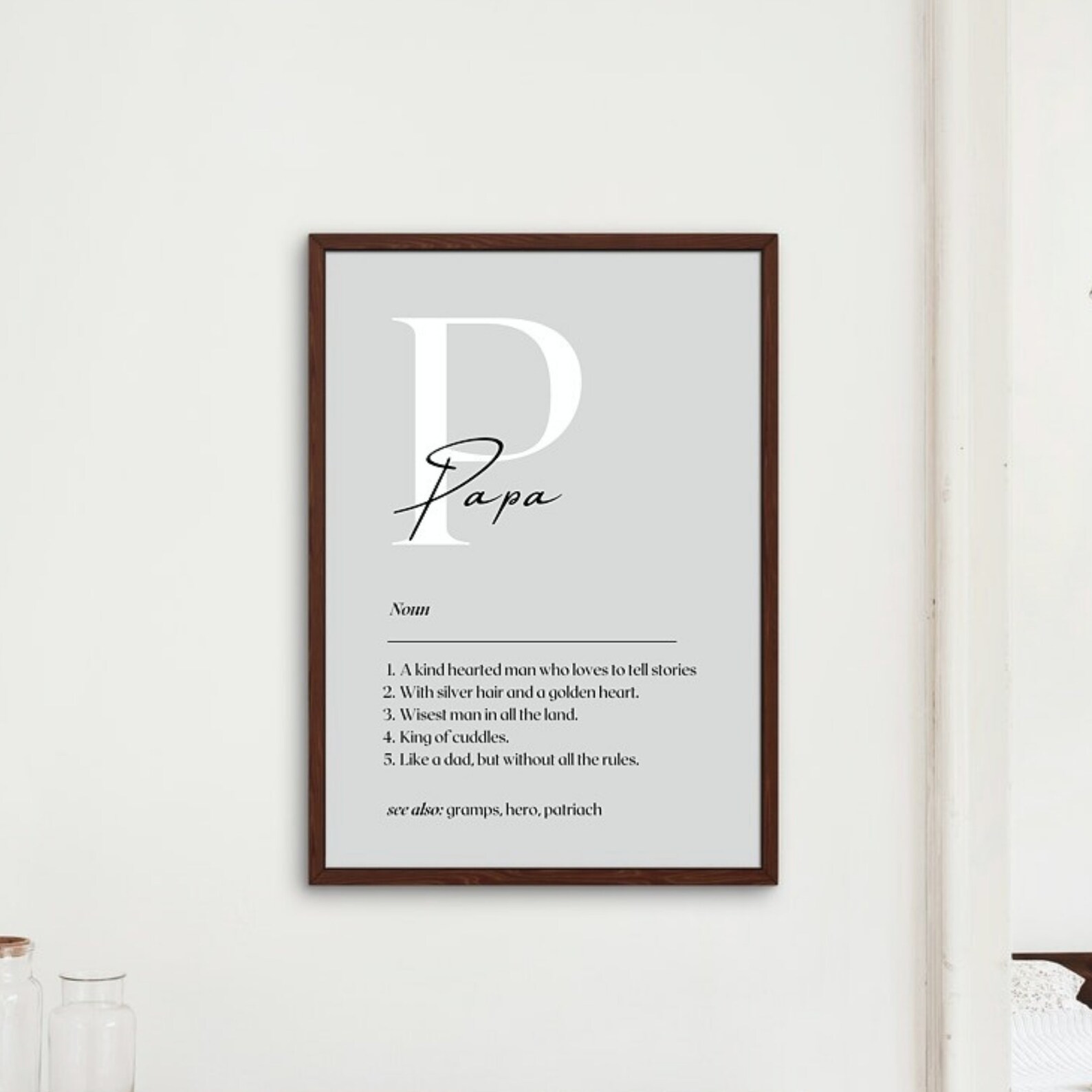 Papa Definition Printable Art Father's Day Gift Dad Quotes Print Dad ...