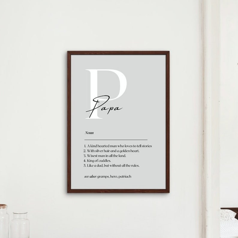 Papa Definition Printable Art | Father's Day Gift | Dad Quotes Print ...