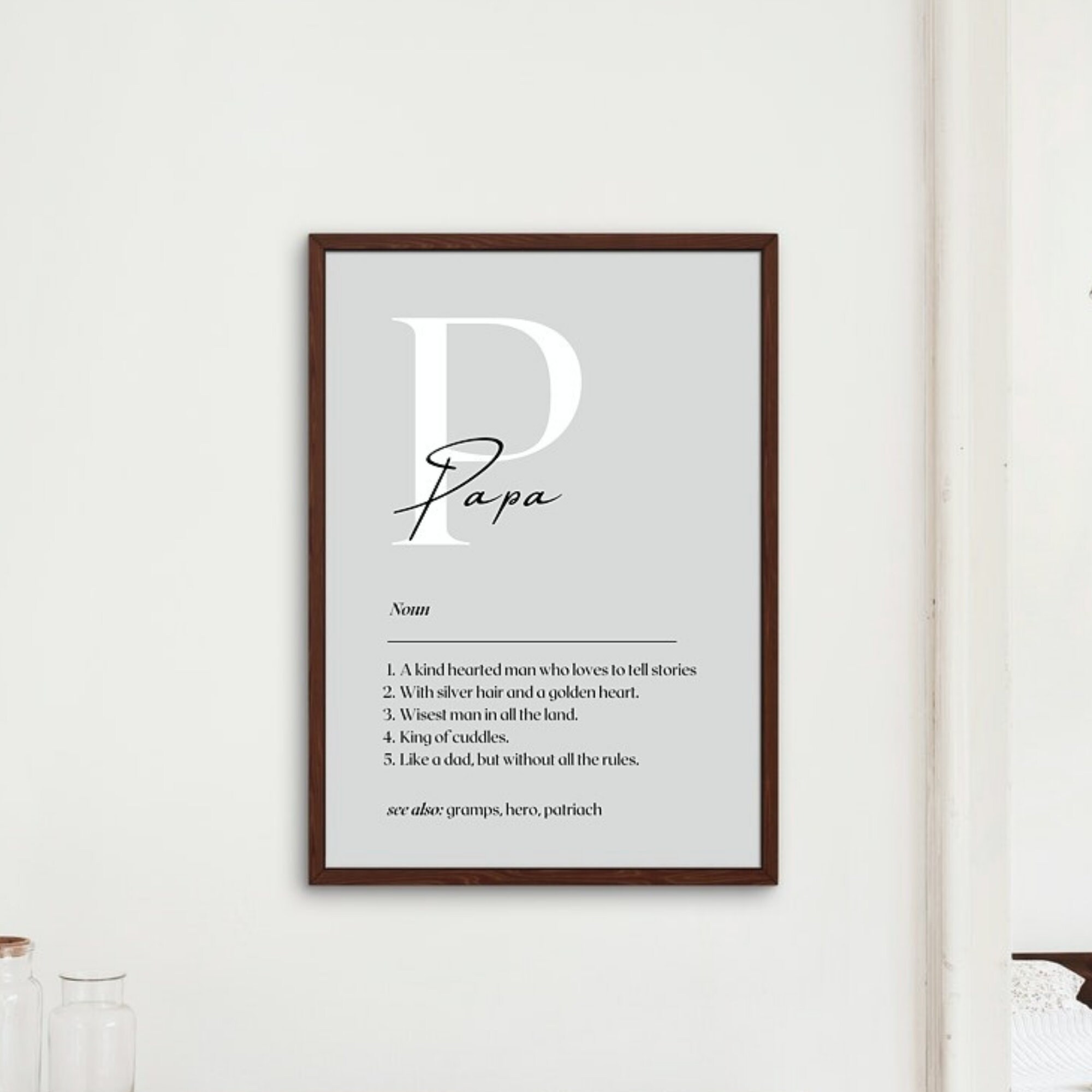 Papa Definition Printable Art Father's Day Gift Dad Quotes Print Dad ...