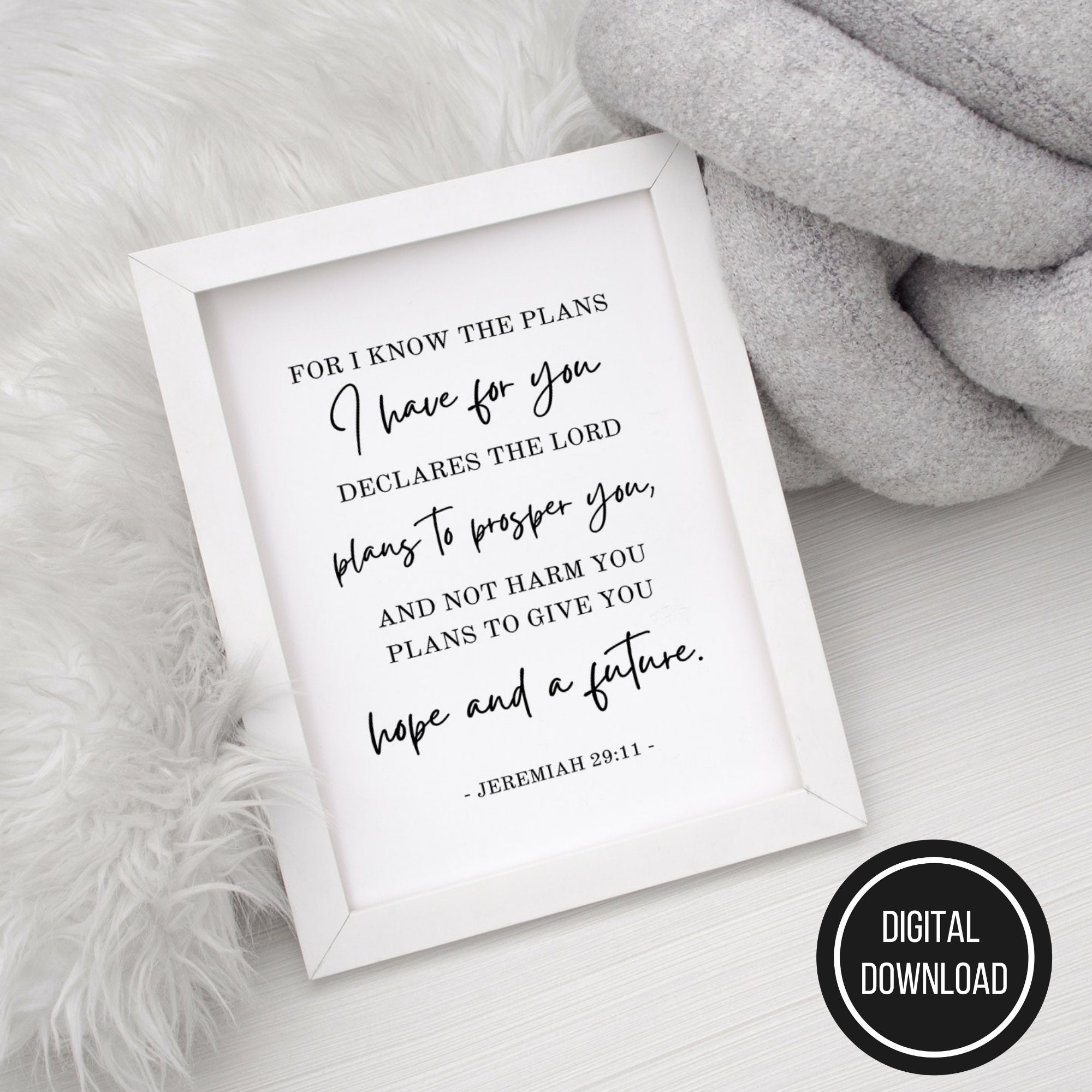 Jeremiah 29:11 for I Know the Plans I Have for You , Instant Download ...