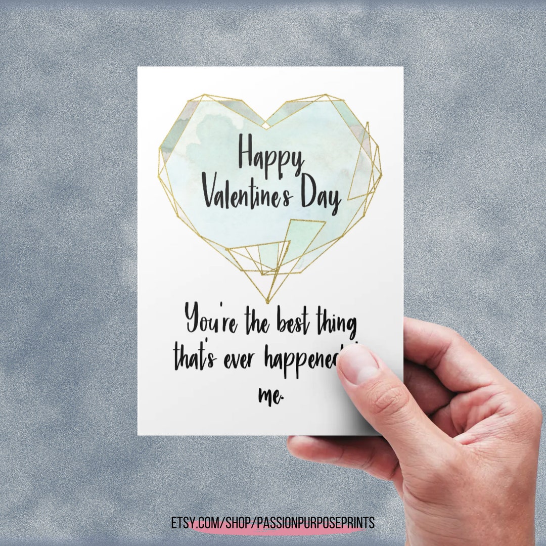 Valentine's Day Card Printable Blue Crystal Heart - Etsy