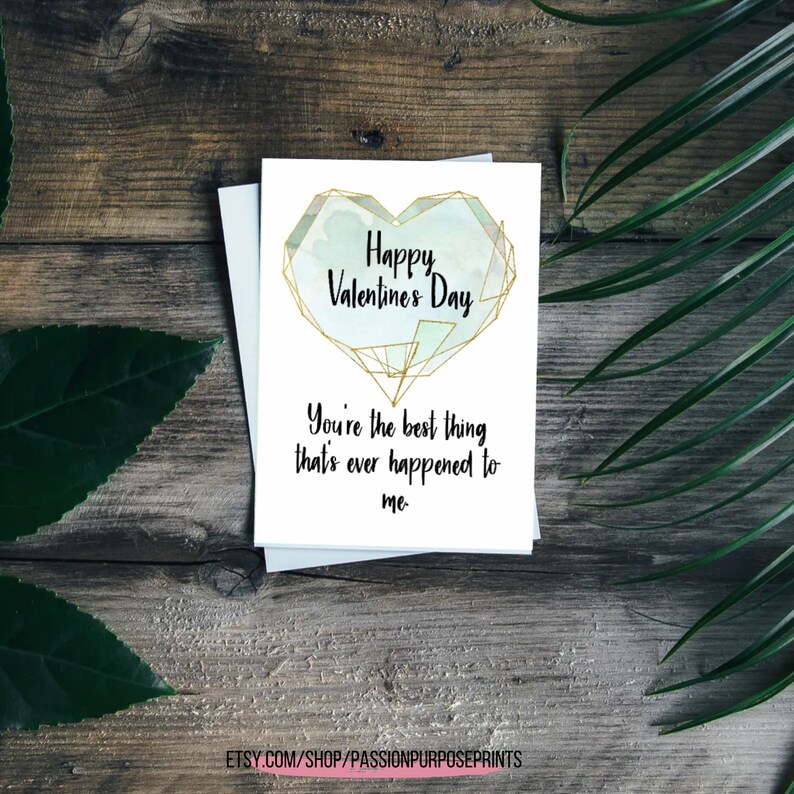 Valentine's Day Card Printable Blue Crystal Heart - Etsy