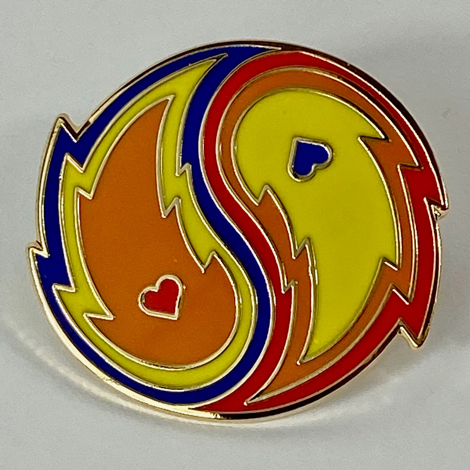 Yin and Yang Flame Pin Hard Enamel Polarity Life - Etsy