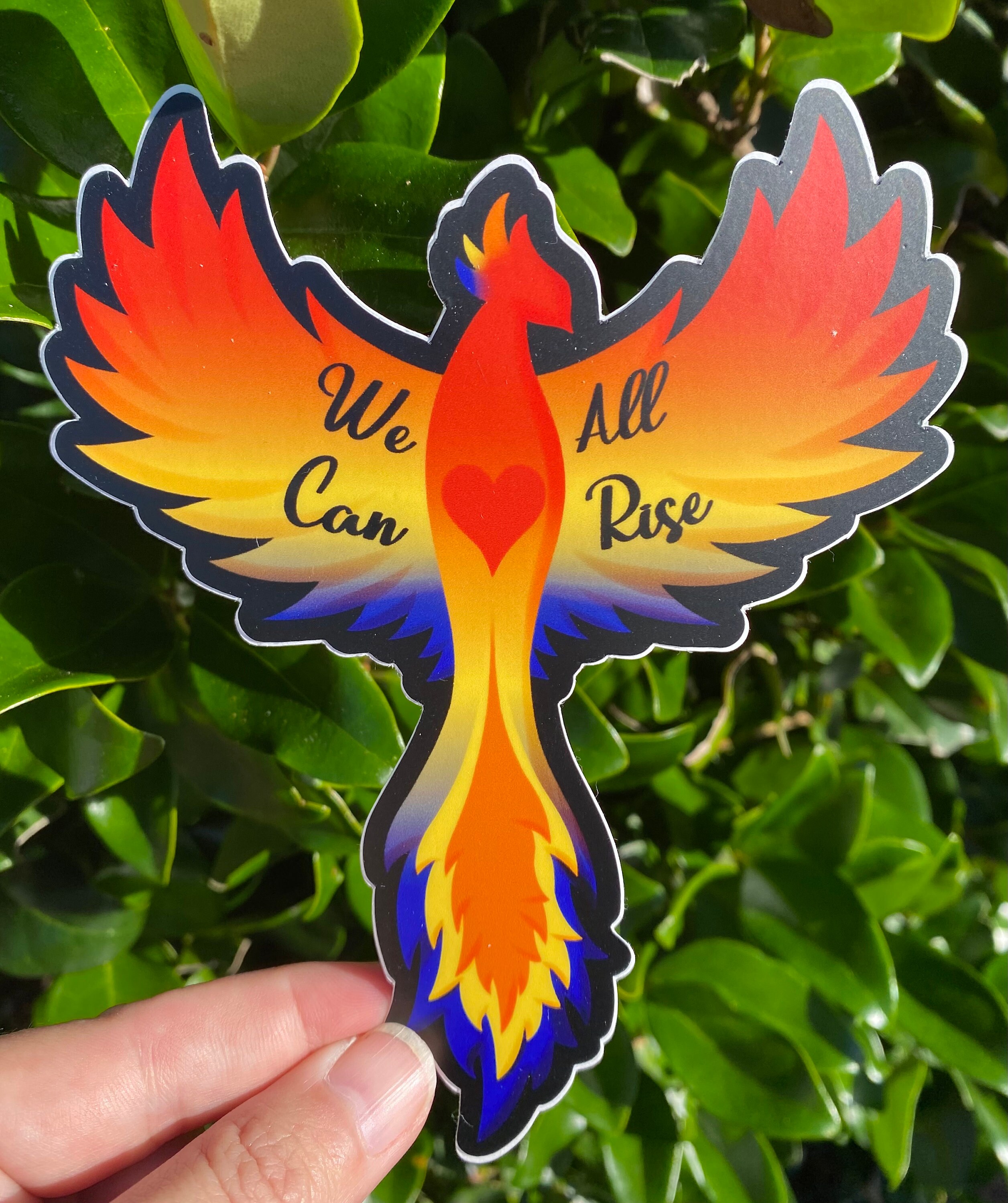 We All Can Rise Sticker Phoenix Permanent Vinyl Mental Health Wellness ...