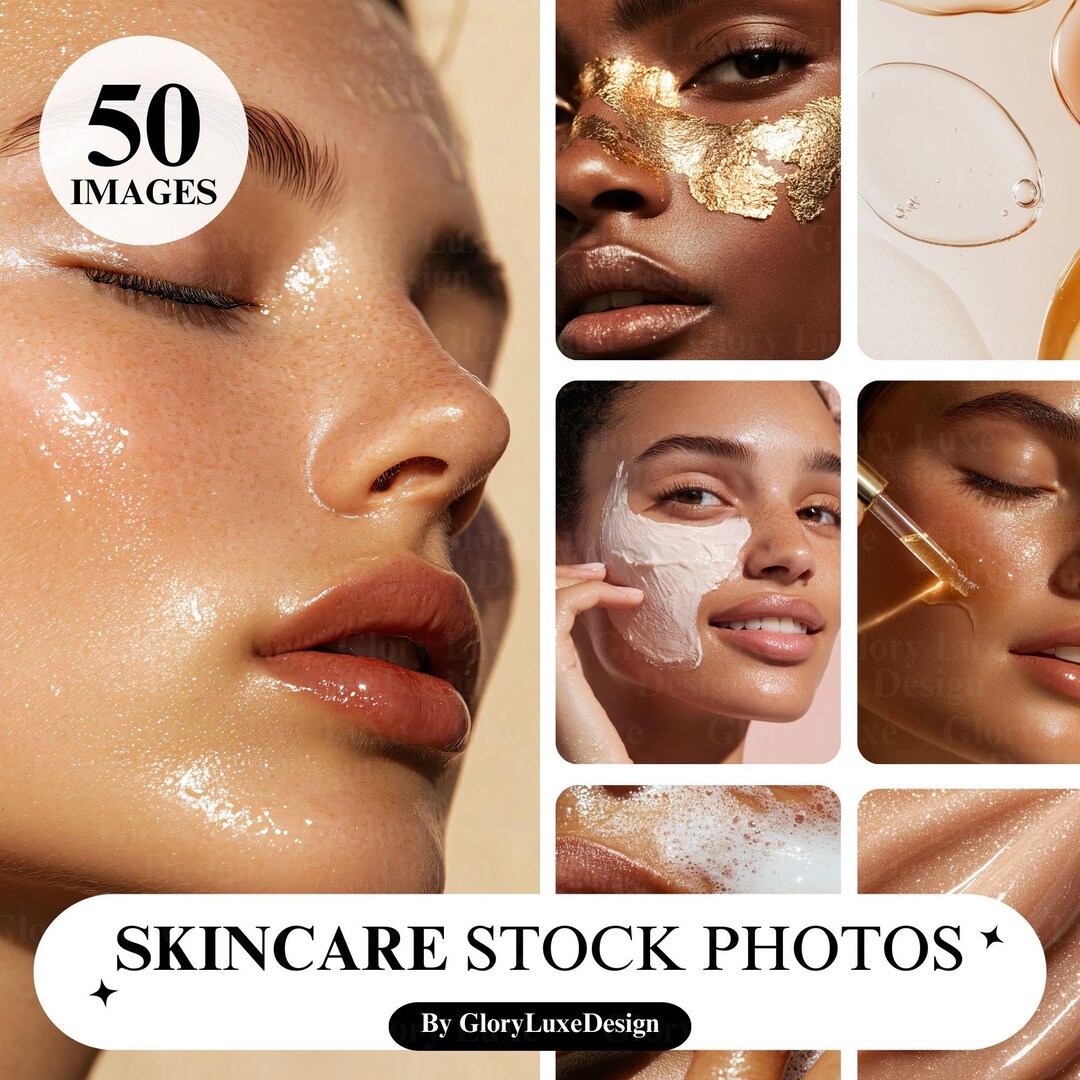 50 Skincare Stock Photo Bundle: Diverse Beauty Images - Etsy