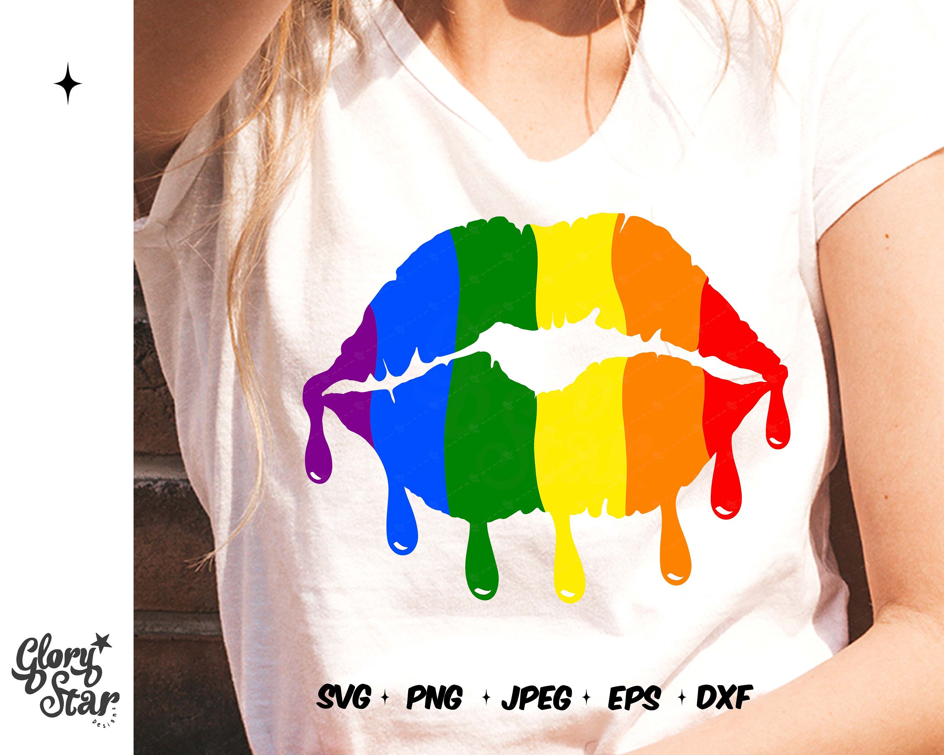 Rainbow Dripping Lips Svg Lgbtq Svg Gay Pride Svg Lips Svg Etsy Hong Kong