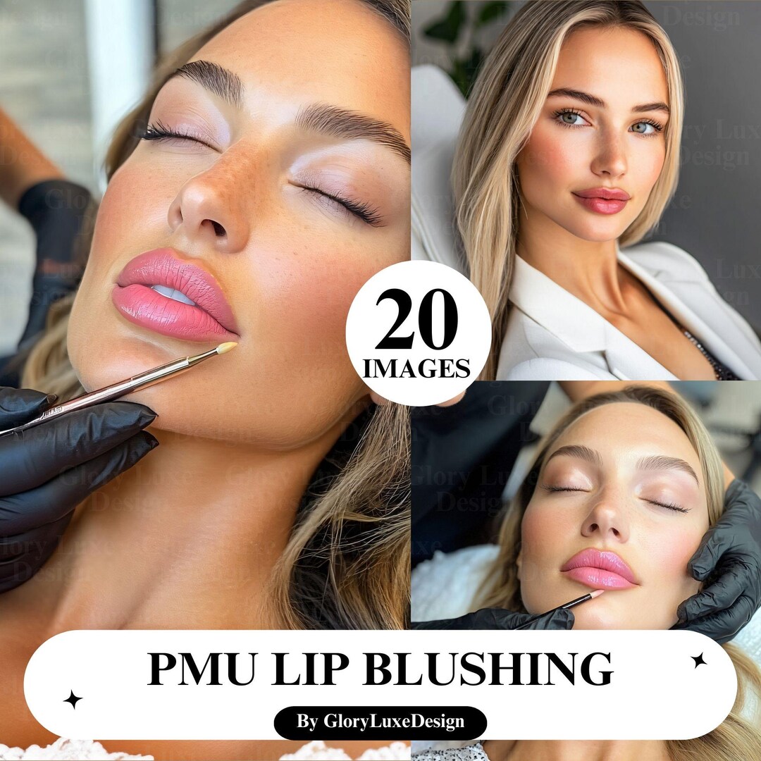 20 PMU Lip Blushing Model Stock Photos, Client Lips Photos, Semi ...