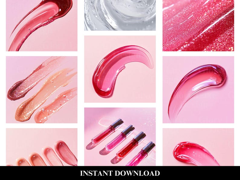 20 Lip Gloss Swatch Stock Photos: Cosmetic Product Shots - Etsy