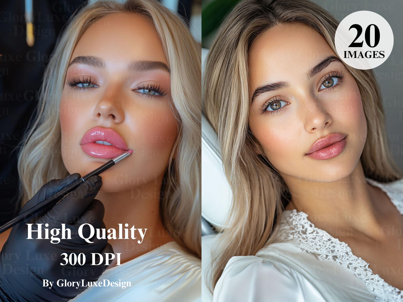 20 PMU Lip Blushing Model Stock Photos, Client Lips Photos, Semi ...