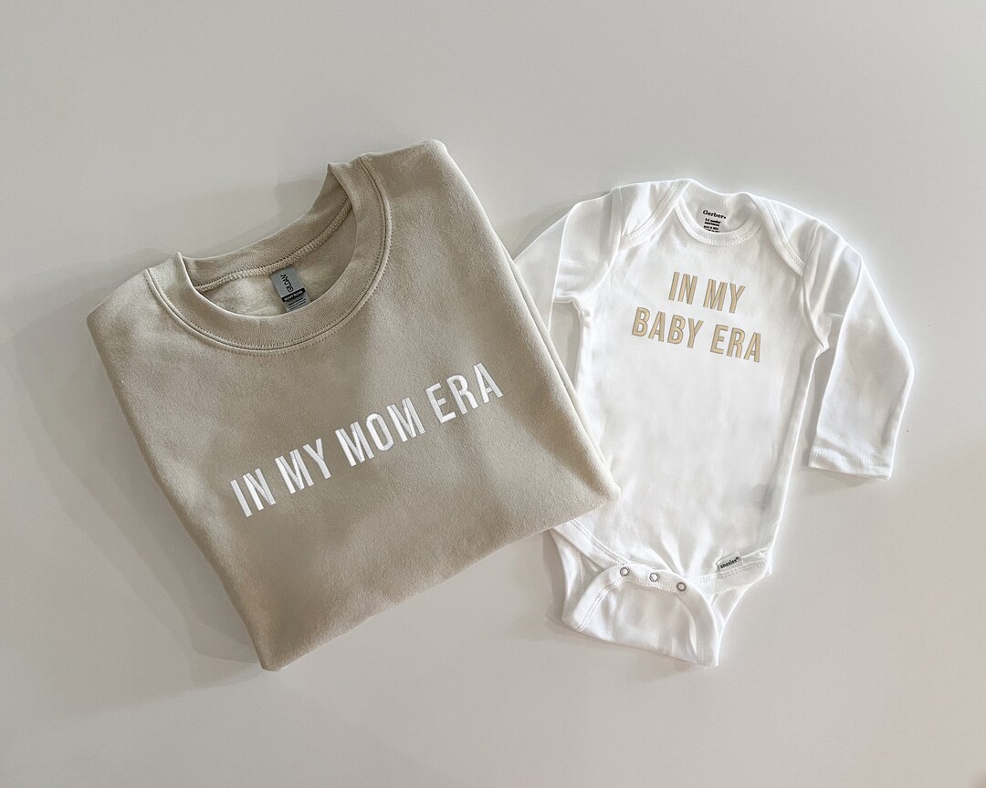 Embroidered "in My Mom Era" Matching Beige Mom and Toddler Sweatshirts ...