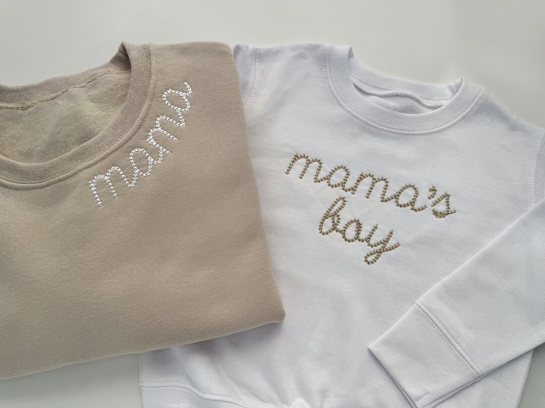Custom Embroidered Matching Neutral Mom and Toddler Sweatshirts and ...