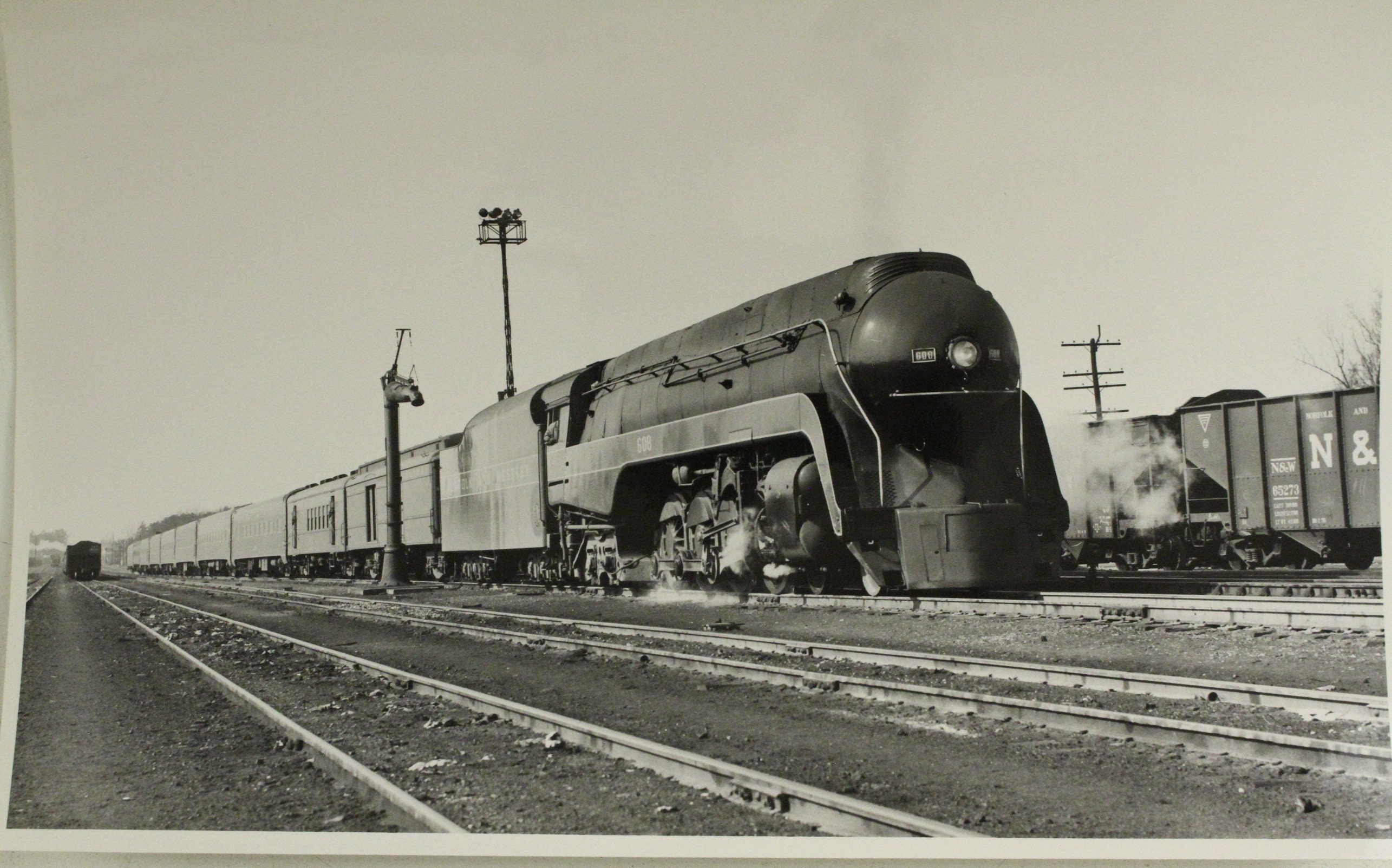 Vintage Photo N&W Norfolk and Western Railroad Train Engine 608 Class J ...