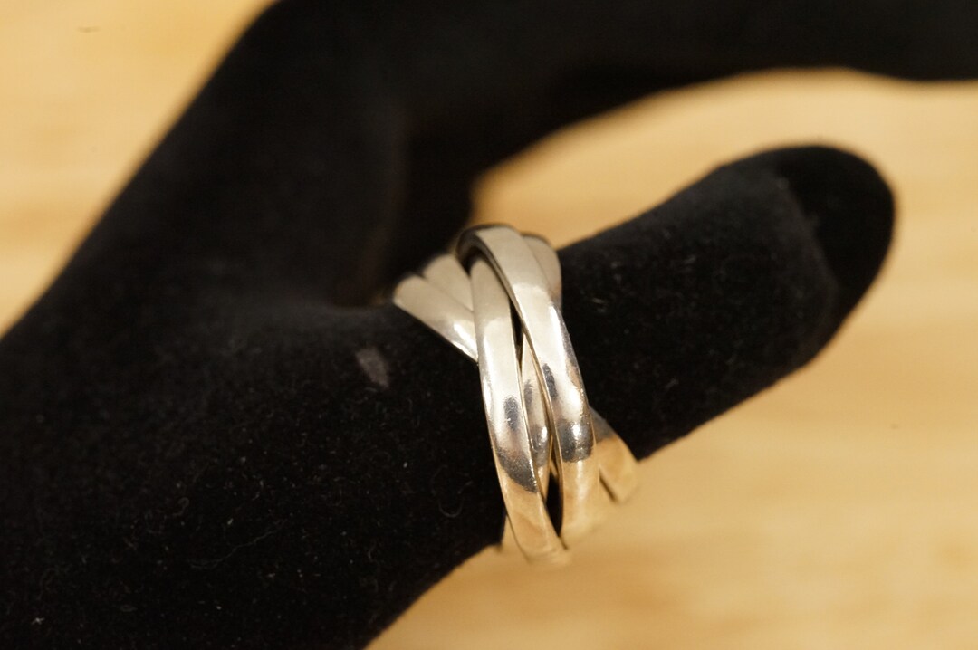 Quintuple Interlocked Five Band 925 Sterling Silver Ring Size 7 - Etsy