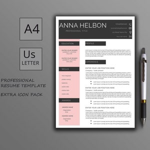 Resume Template for Word | 1 & 2 Page Professional Resume Template ...