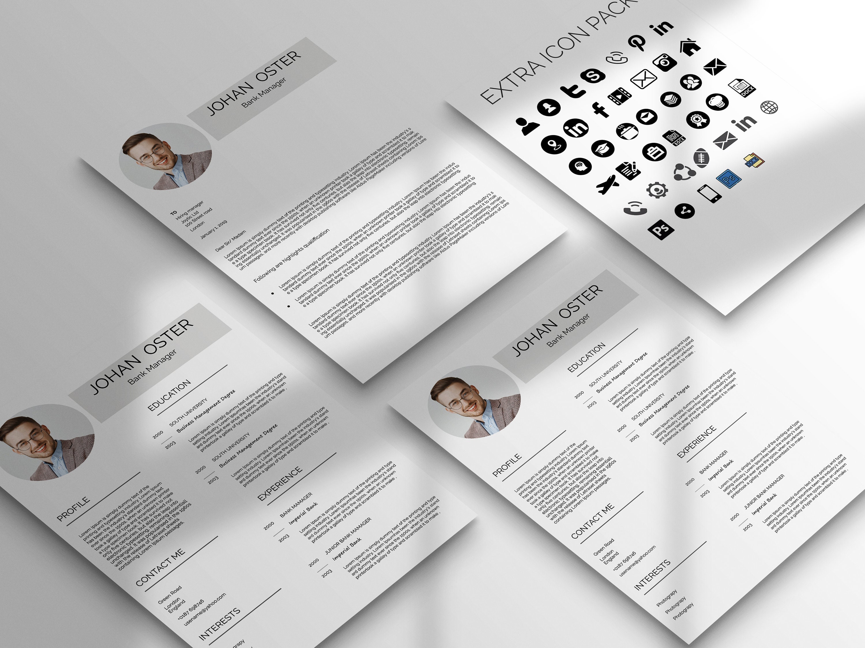 Professional One Page Resume Template, 1 Page Resume Template Word, One ...
