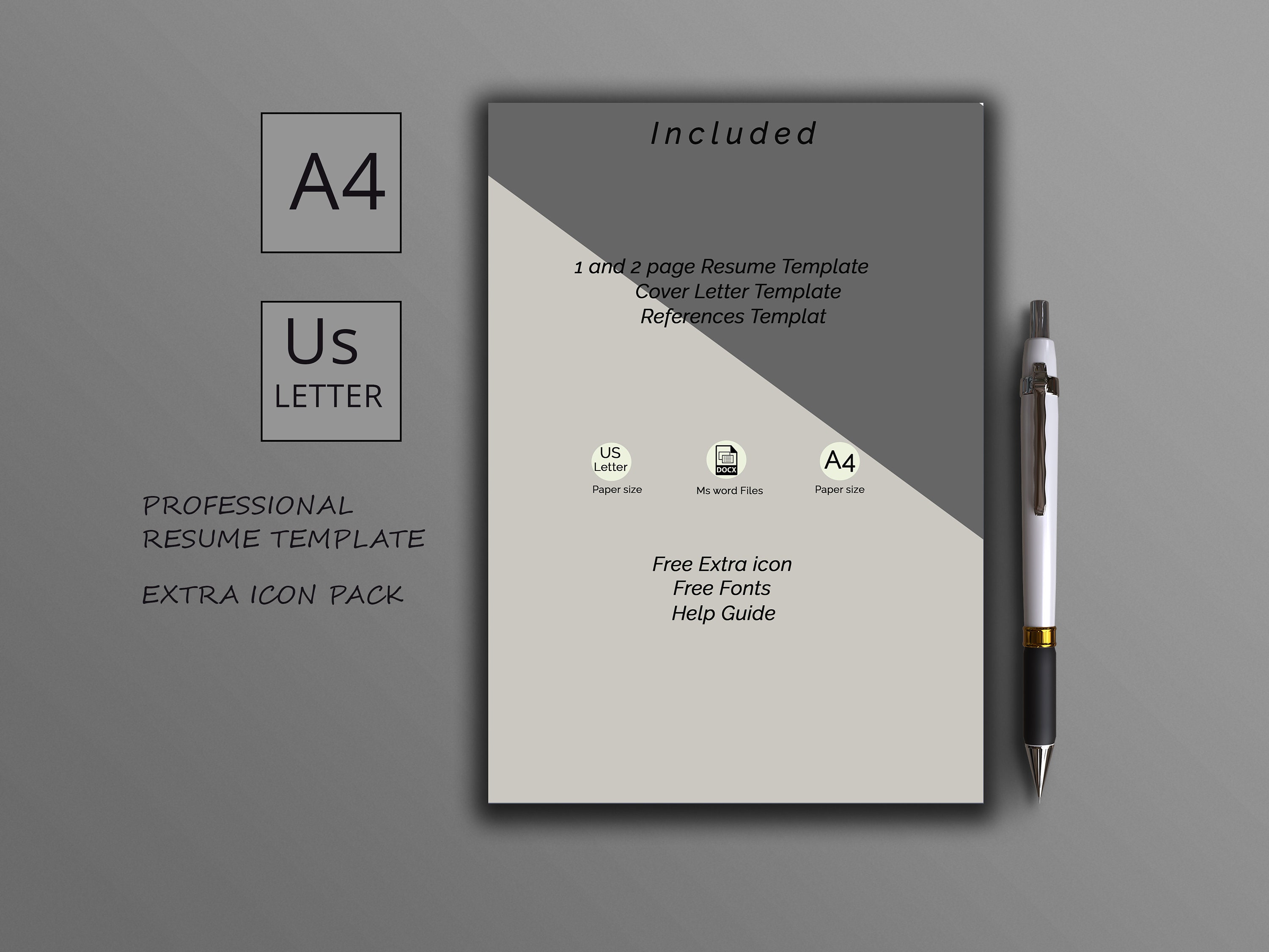 Resume Template for Word | 1 & 2 Page Professional Resume Template ...