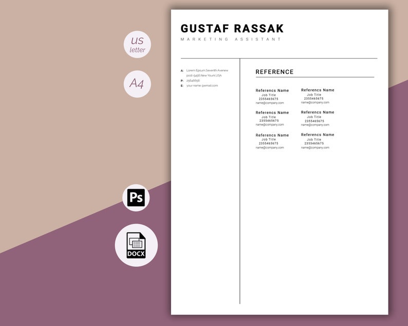Professional Resume Template, Resume Template Word, Resume Template Instant Download, Modern Cv ...