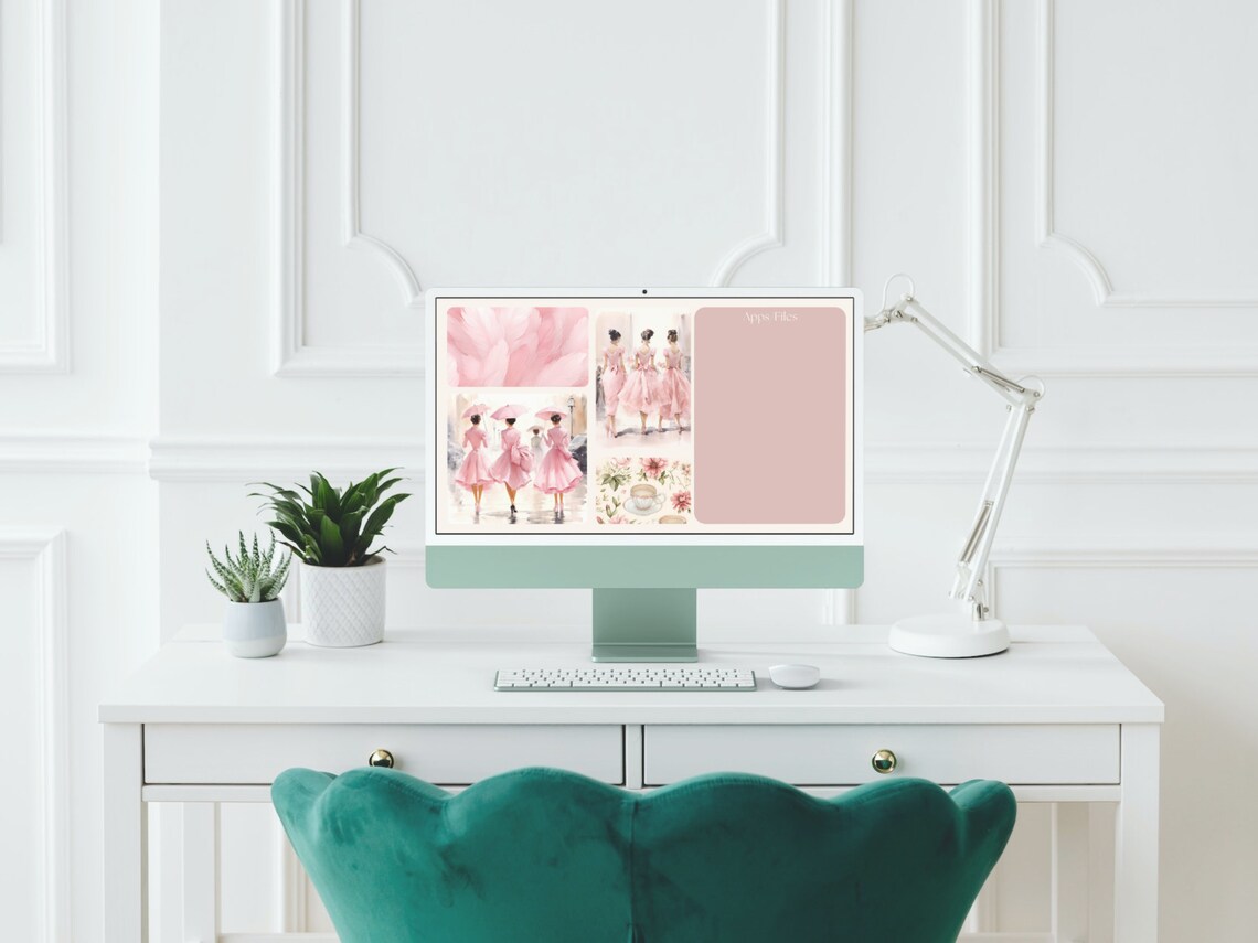Coquette Aesthetic Desktop Organizer Wallpaper, Coquette Room Decor ...