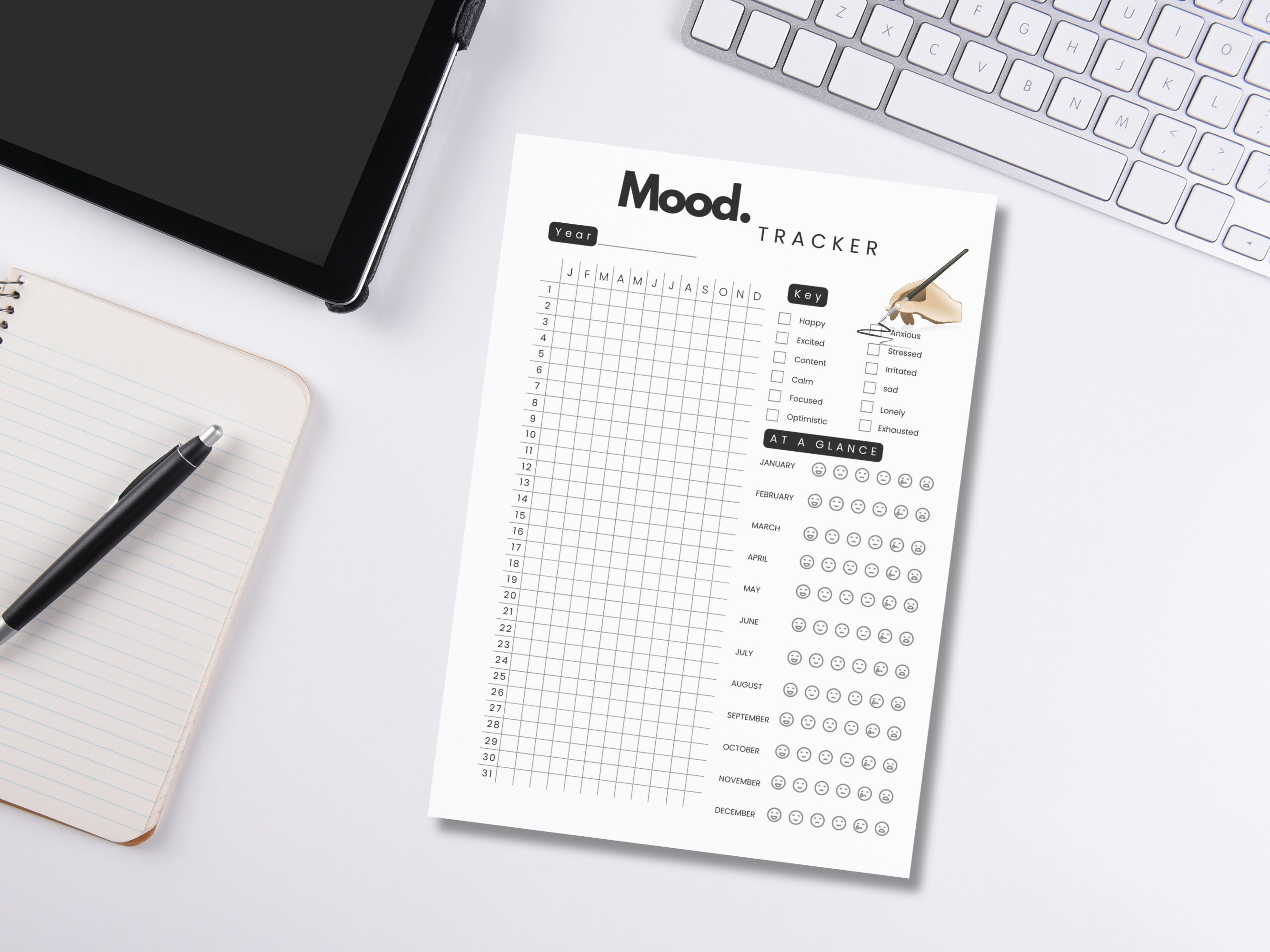 Daily Mood Tracker Printable Mood Tracker Journal Daily Tracker PDF ...