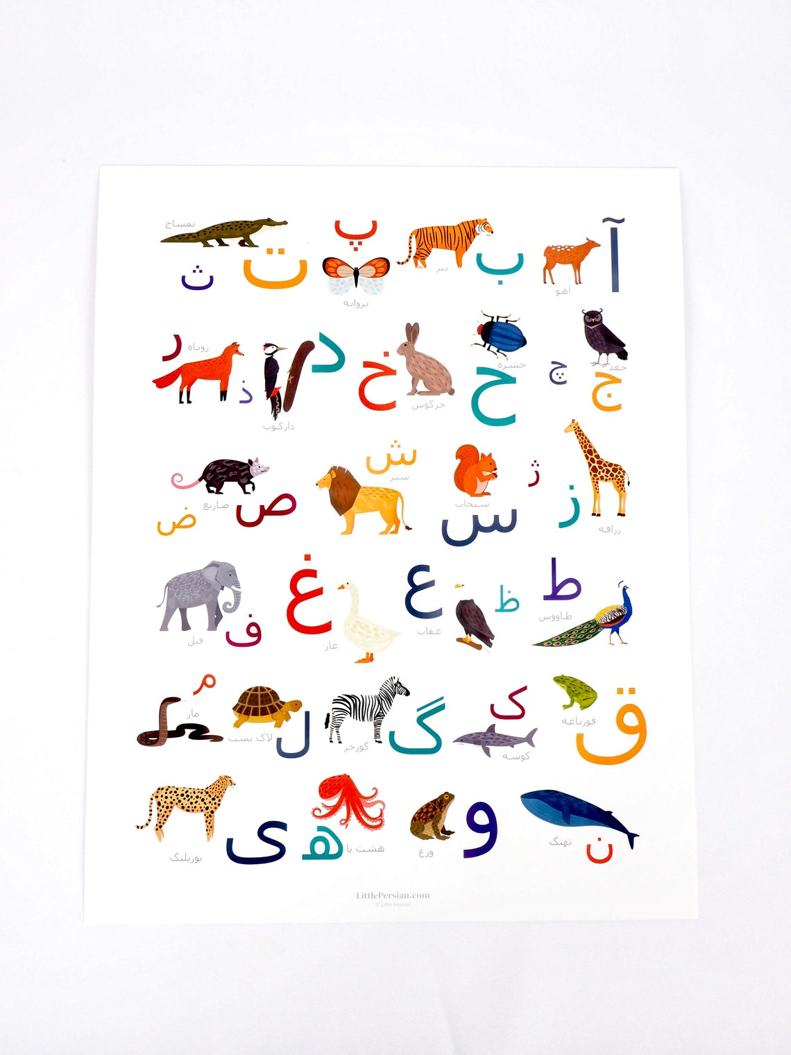 Persian Alphabet Poster / Alefba Farsi Alphabet Poster (الفبای فرسی ...