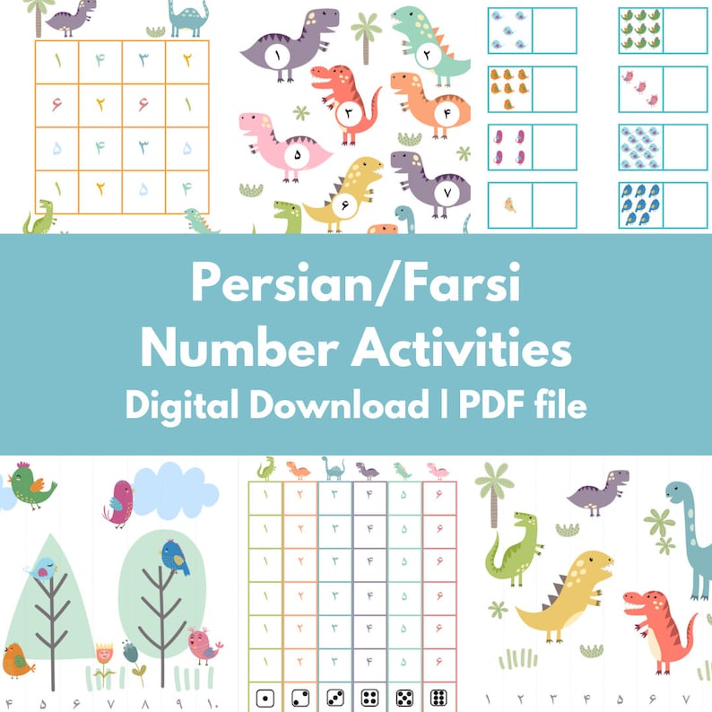 Persian / Farsi Number Activities - Preschool Pack - Etsy