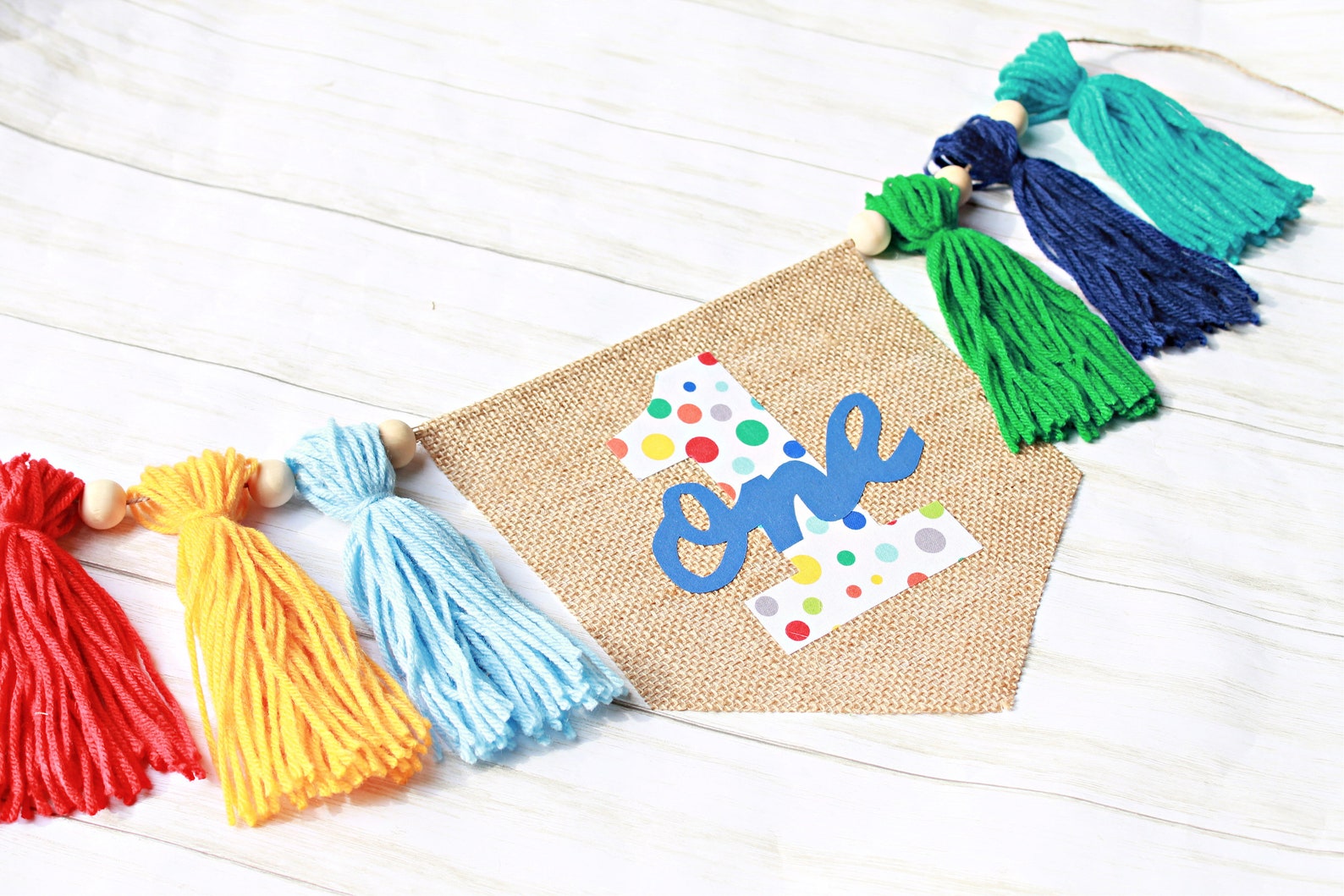 Colorful Yarn First Birthday Banner Yarn First Birthday - Etsy