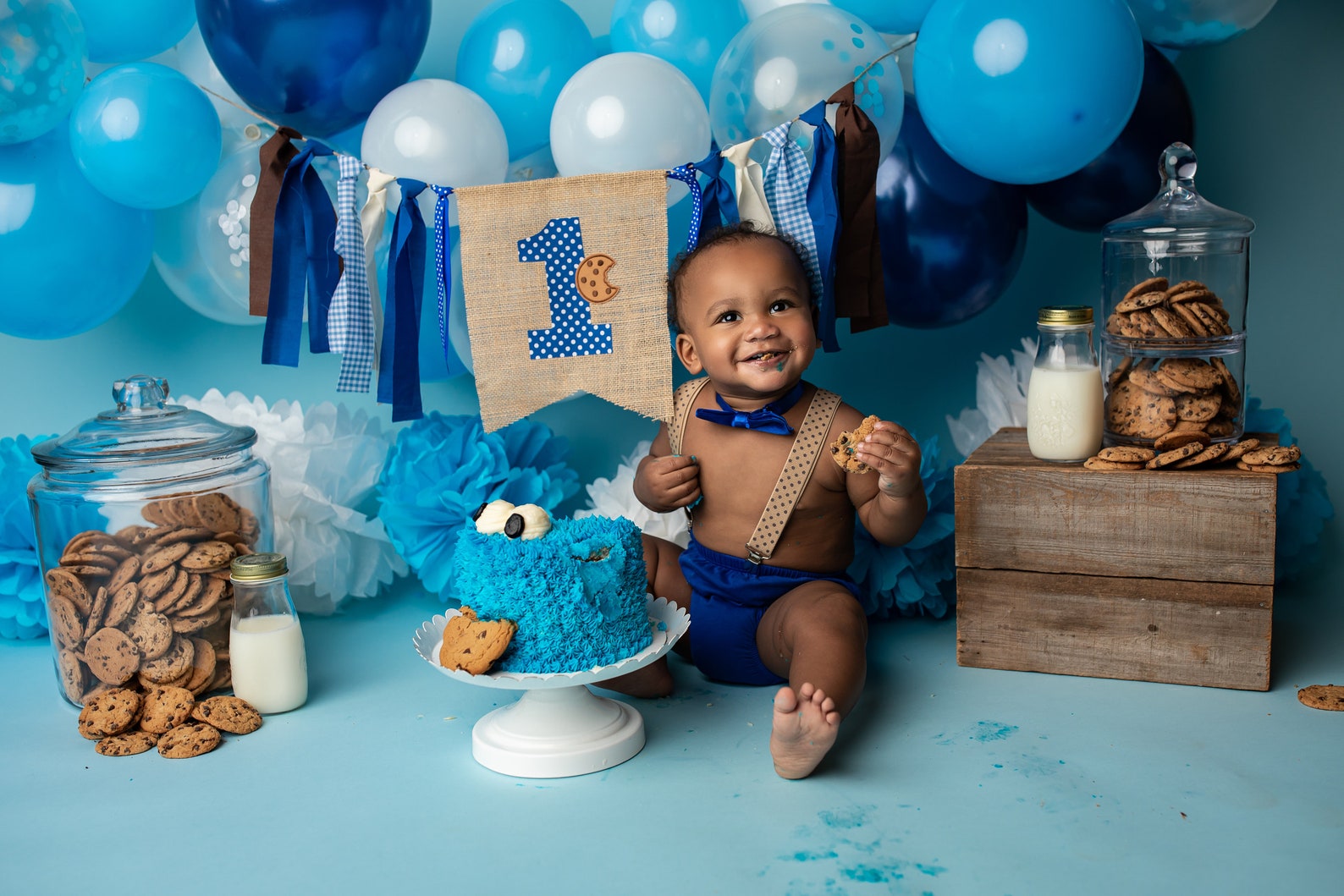 Cookie First Birthday Boy Cookie Banner First Birthday - Etsy