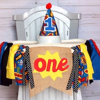 Superhero Birthday Banner - Etsy