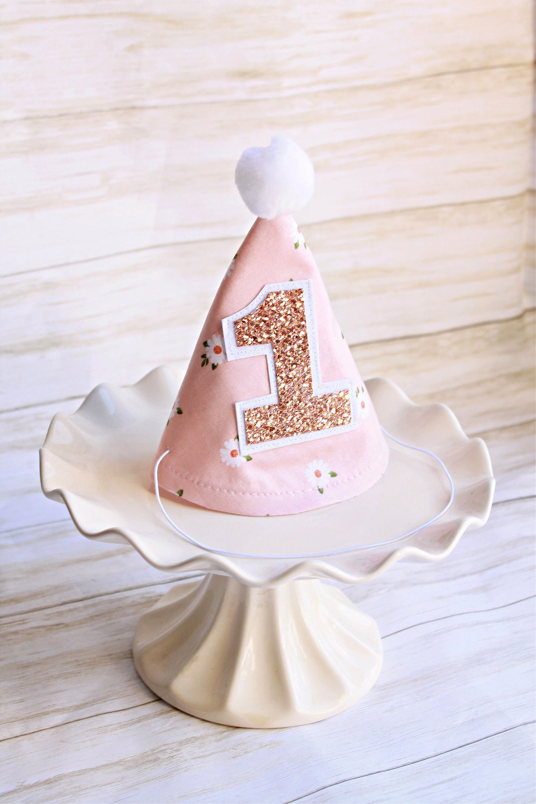 Boho Daisy First Birthday Party Hat, Daisy 1st Birthday Hat, Pink First ...