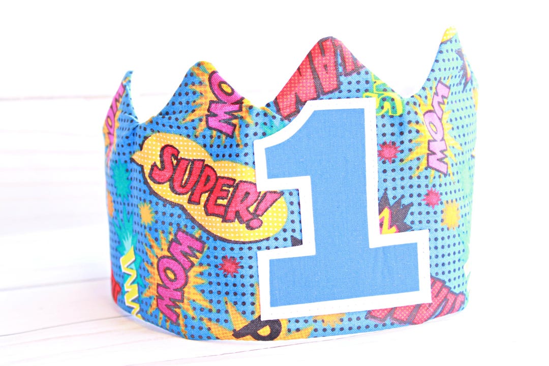 Superhero Birthday Crown, 1st Birthday Hat, First Birthday, First ...
