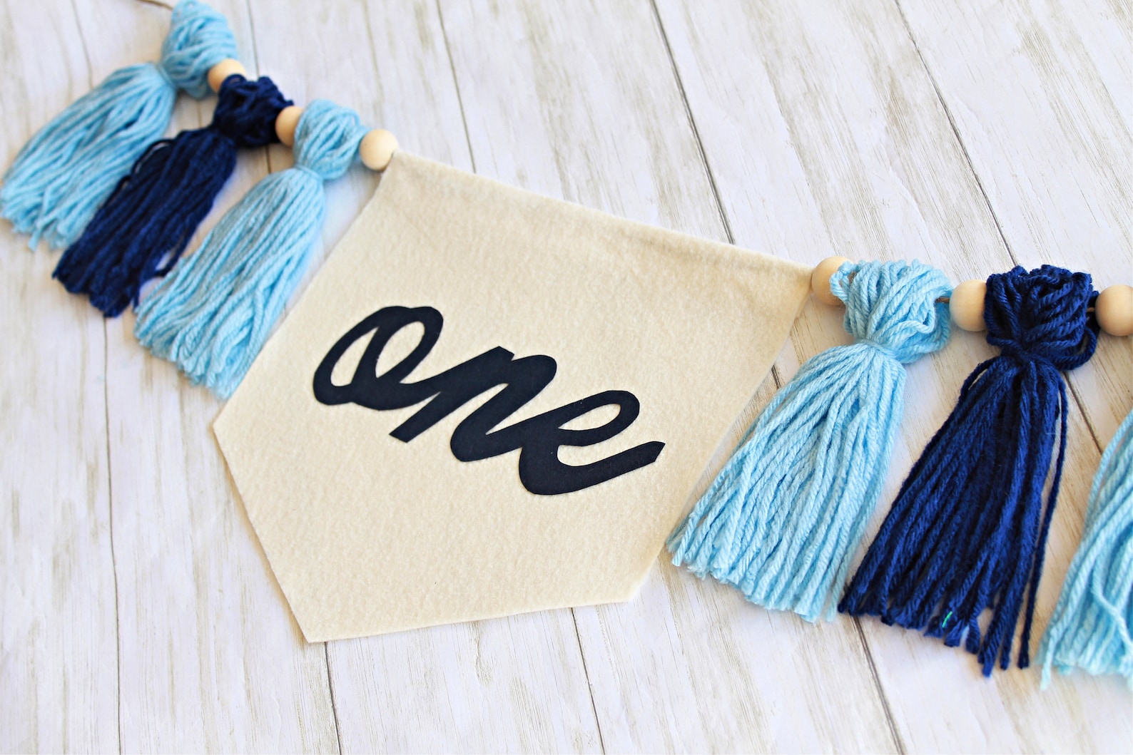 Blue Yarn First Birthday Banner Yarn First Birthday Banner - Etsy