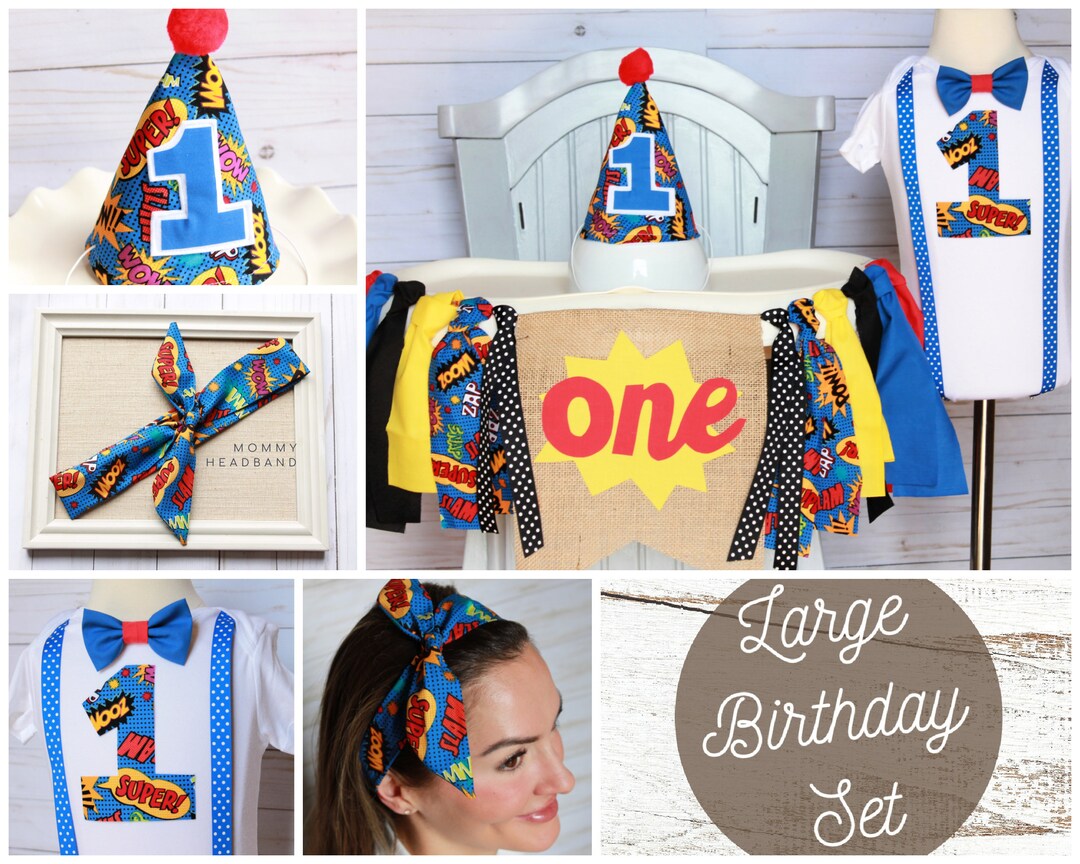 Superhero First Birthday, Superhero First Birthday Banner, First ...