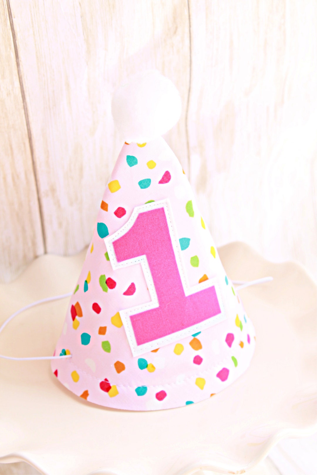 Pink 1st Birthday Hat, Polka Dot First Birthday Hat, First Birthday ...