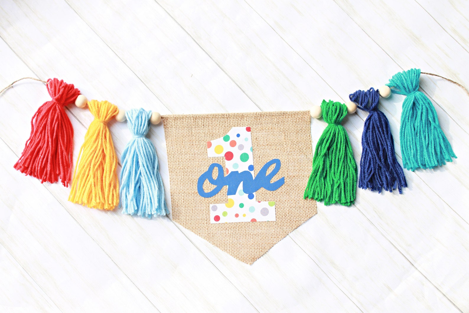 Colorful Yarn First Birthday Banner Yarn First Birthday - Etsy