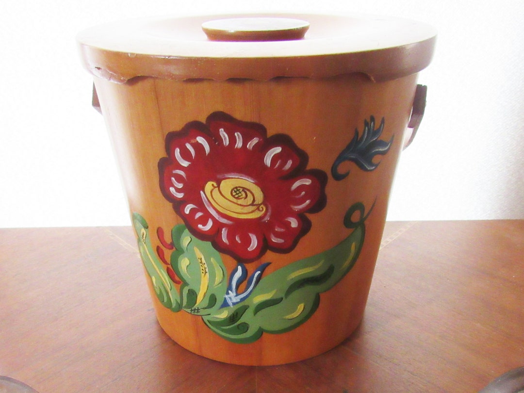 Vintage Painted Wooden Sugar Bucket - Etsy