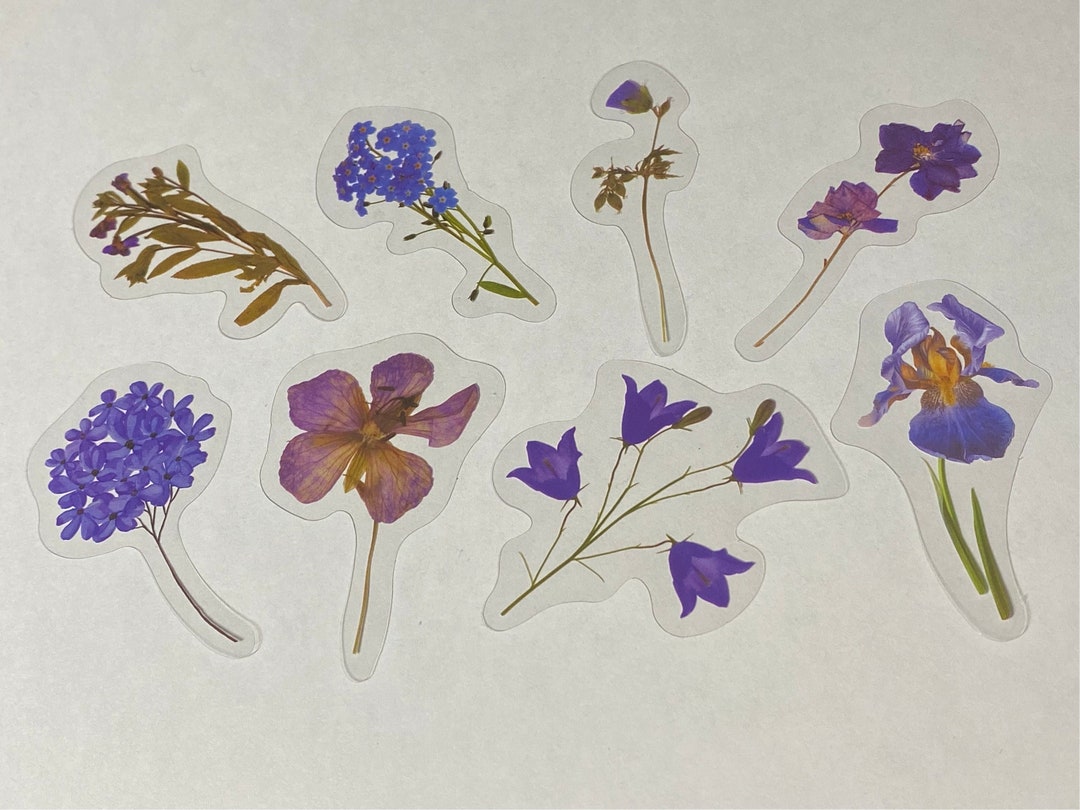 8 Lavender Stickers Cute Flower Scrapbooking Stationery School Supplies ...