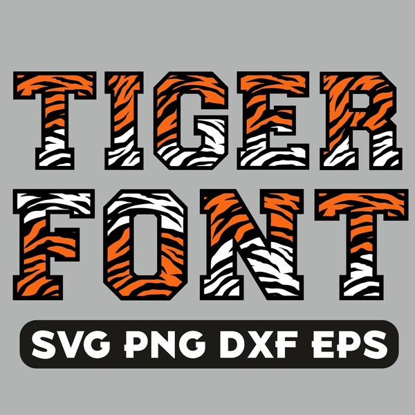Tiger Font Svg - Etsy
